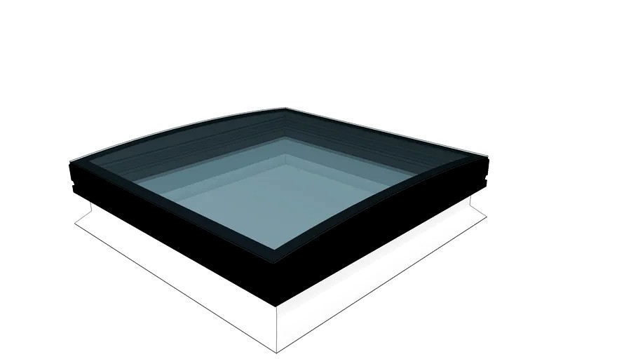 Curved Glass, Flat Roof Window 3d model