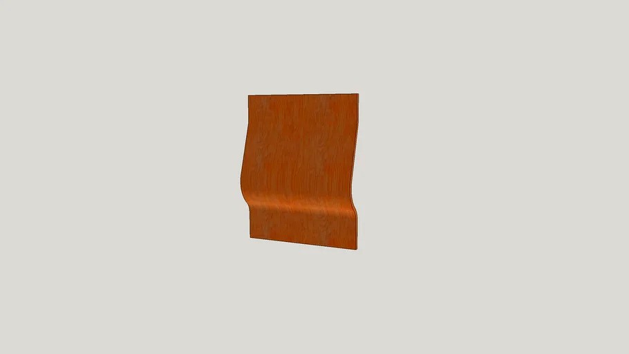 Curved Kick Wall Panel 3d model