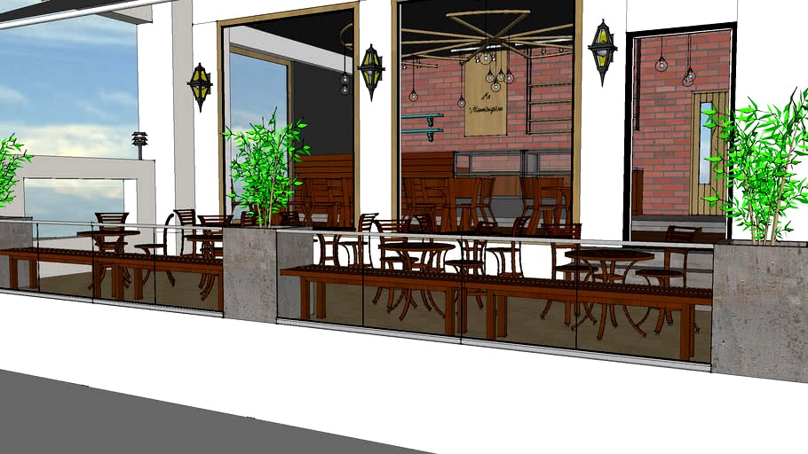 cafe design 3d model