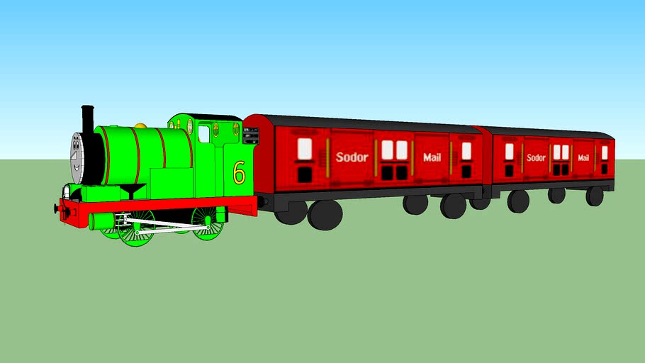 Percy and the Sodor mail train 3d model