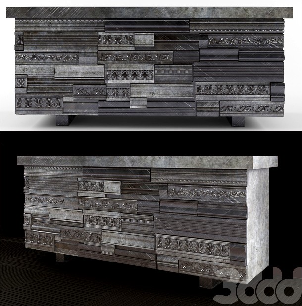 KARE Sideboard Gate 2 Doors 3 Drawer 3d model