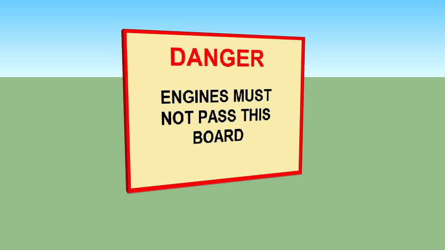 Railway Danger Sign 3d model