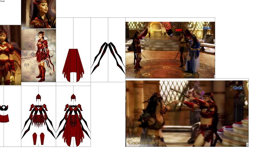 Pirena's warrior attire, ENCANTADIA. 2D. 3d model