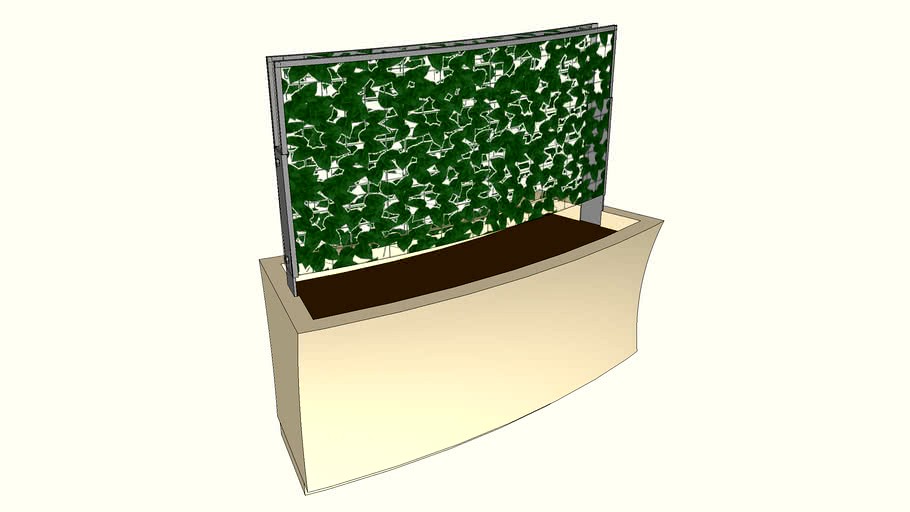 greenscreen Hedge-A-Matic Curved Rectangular Planter 3d model