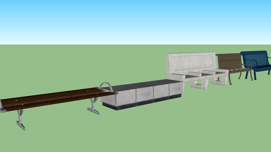 Benches set 3d model