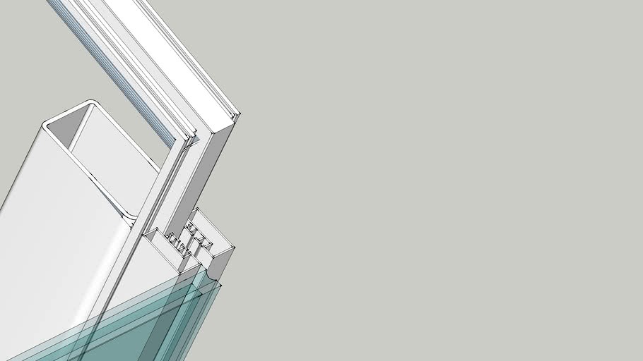 Semi unitised structural glazing-general arrangement 3d model