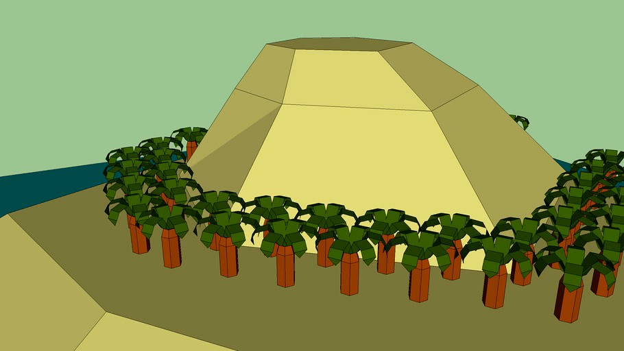 Simple Desert Island (Made in Sketchup Make) 3d model