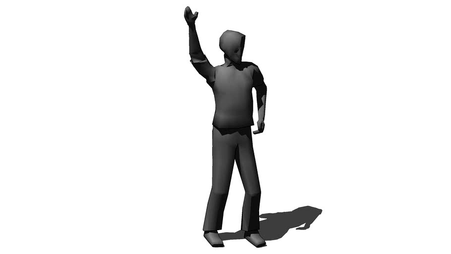 3d man waving model