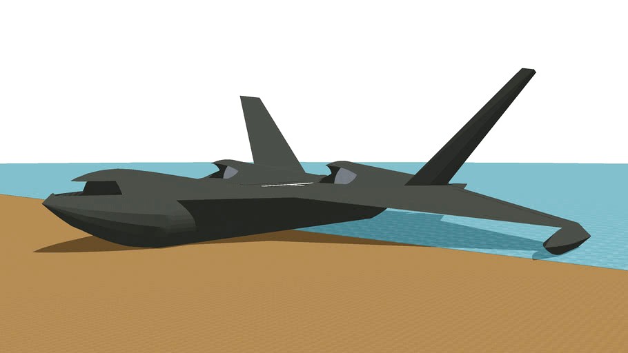 Manta WIG concept aircraft 3d model