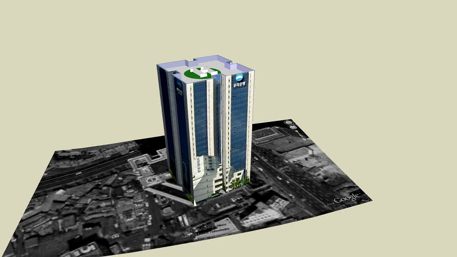 Woori Bank Headquarter building 3d model