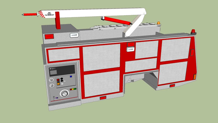 Fire Engine Apparatus w/ piercing nozzle 3d model