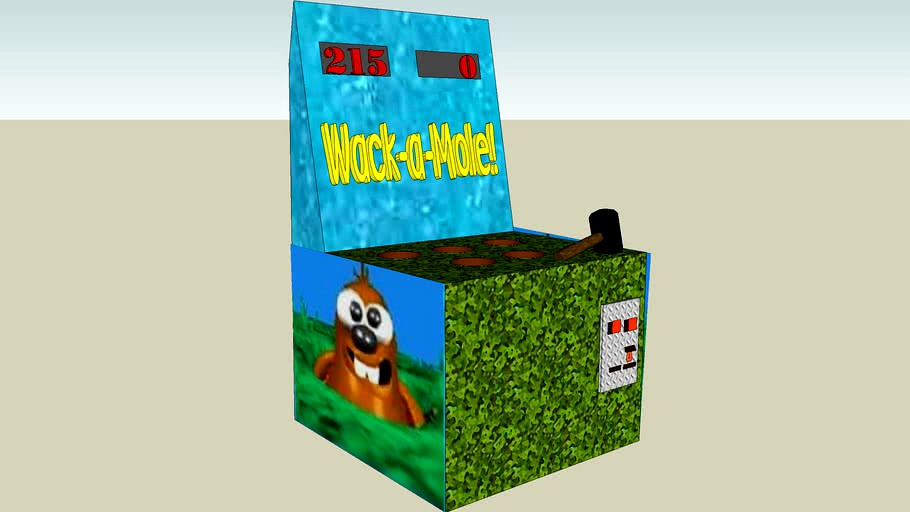 Wack-a-Mole arcade game 3d model