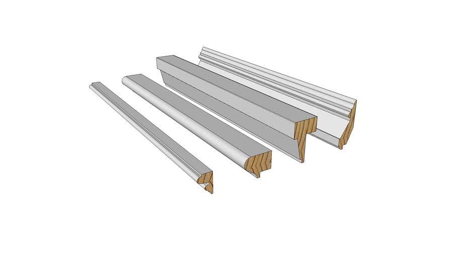 WindsorONE Wainscot Caps & Federal Panel Molding 3d model