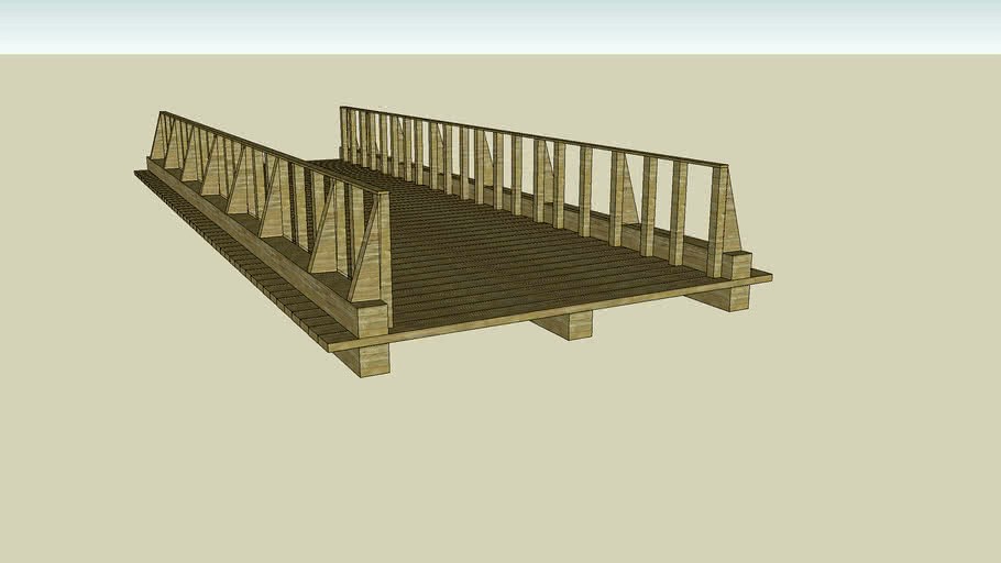 passerelle bois 3d model