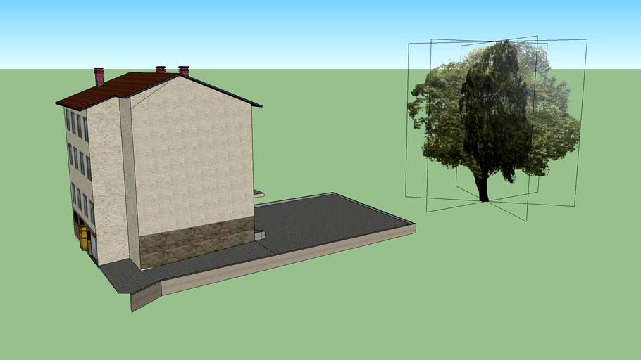 Zgrada u kompleksu trga Slobode, nove i stare opštine Arandjelovac 3d model