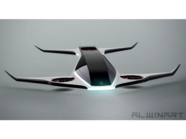 Tesla eVTOL Concept by Alwinart 3d model