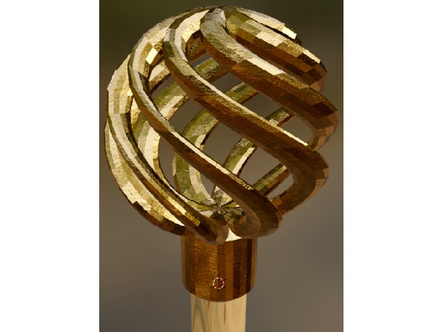 Twisted cage staff topper by sororita 3d model