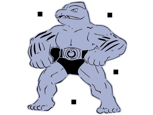 067 Machoke stencil by Longquang 3d model