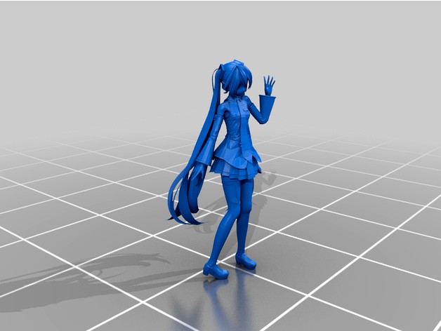 Hatsune Miku Vocaloid Figure - Default Outfit by pitachips_ 3d model