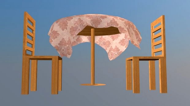 Table Chair Scene 3d model