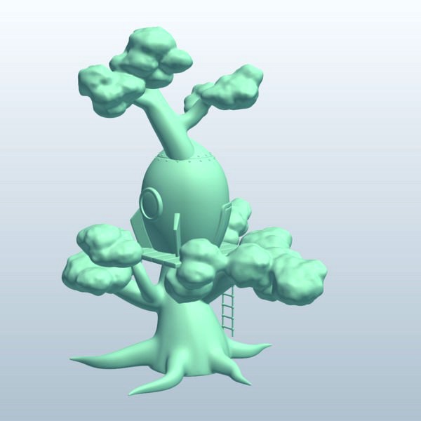 Fantasy Tree House Rocket Ship v1 3d model
