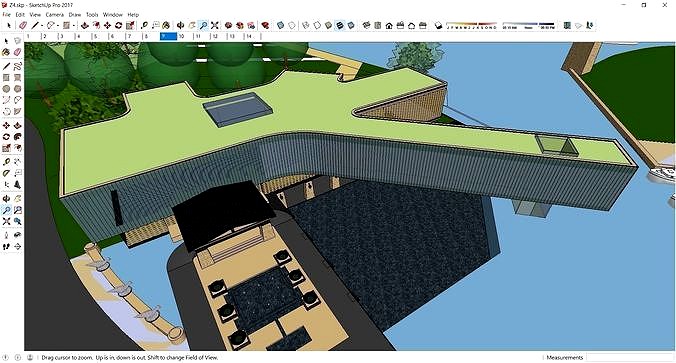 Sketchup - Modern clubhouse 3d model