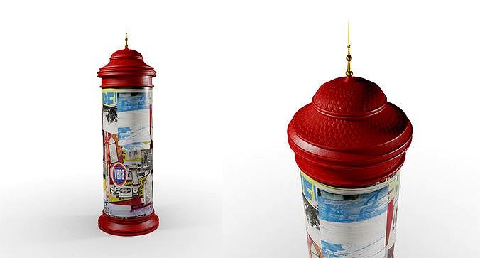 Classic Advertising Column 3d model