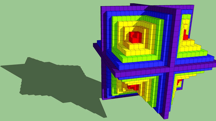 3D Cube - 5 Sketchup model