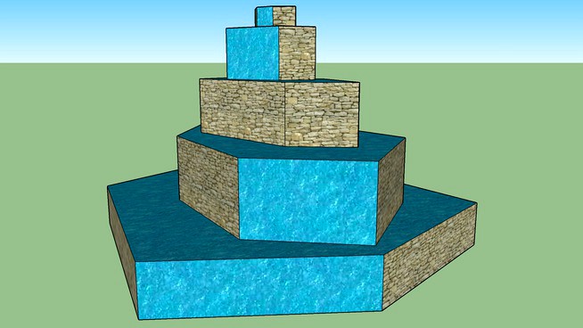 hexagonal fountain 3d model