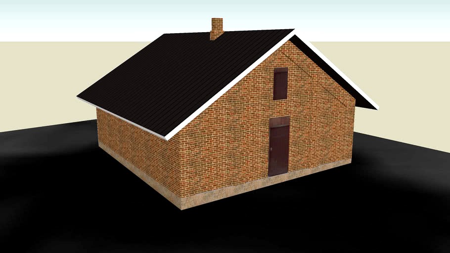 Small brick building 3d model