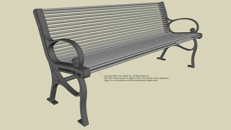 CS-138 Classic 6ft Steel Rod Bench with Castings 3d model