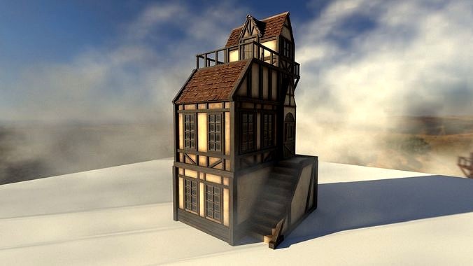 Detailed Medieval House 2 3d model