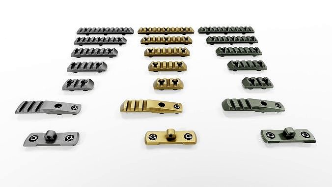 MLOK 1913 Picatinny Rail Sections 3d model