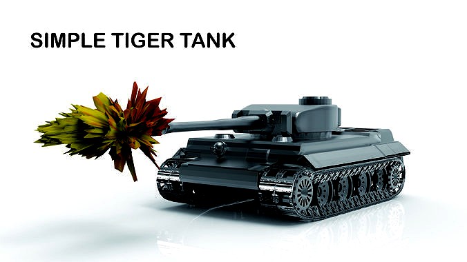 Simple Tiger Tank 3d model