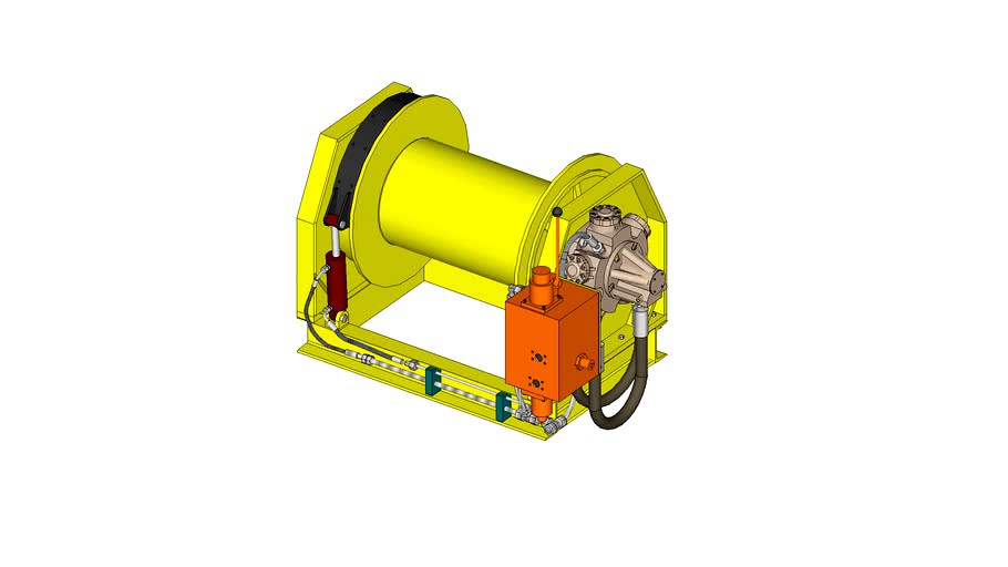 Hydraulic winch 3d model