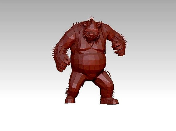 Orge Monster low poly troll 3d model