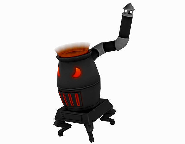 Stylized low-poly Potbelly Stove 3d model