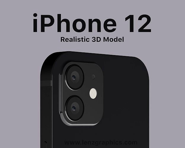 iPhone 12 Black 3d model