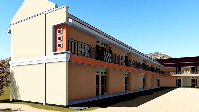 Boarding House 01 use at Indonesia 3d model