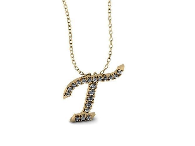 Pendant Alphabet Letter T | 3D model