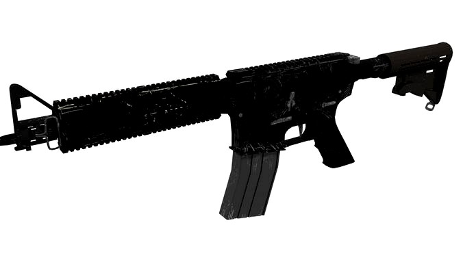 M4A1 Cartoon 3d model