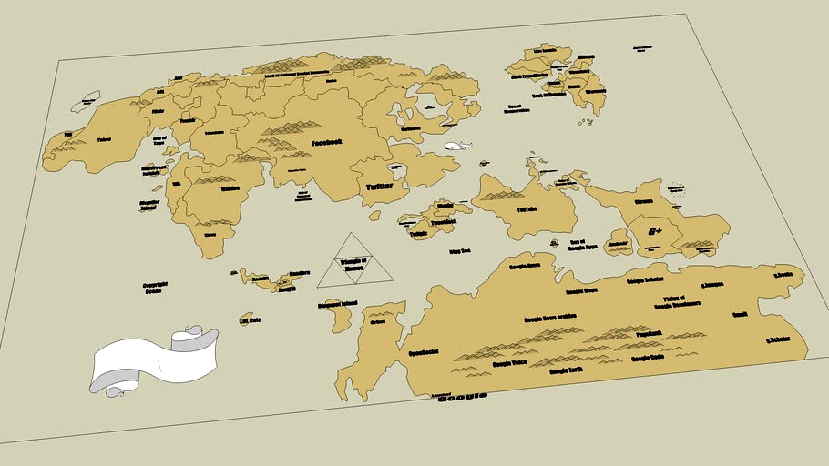 Map of the internet Central 3d model