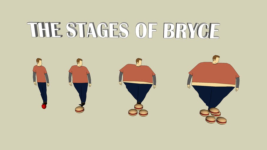 The stages of bryce 3d model