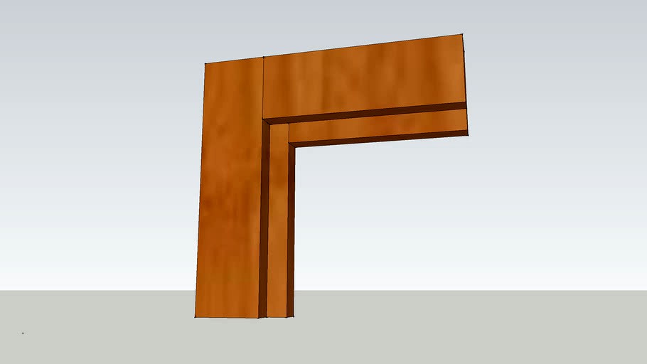 hoekverbinding met sponning 3d model