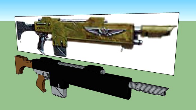fusil laser imperial / imperial lasgun / warhammer 40k 3d model