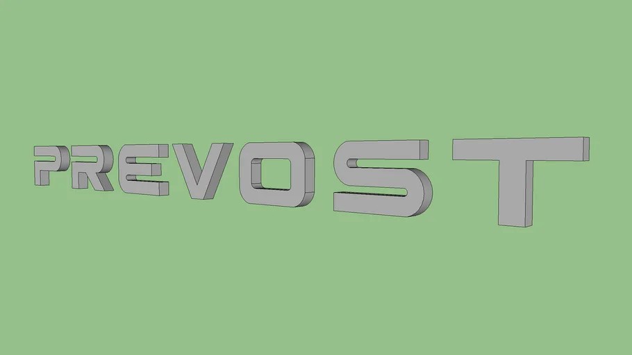 PREVOST NAME PLATE LOGO 3d model