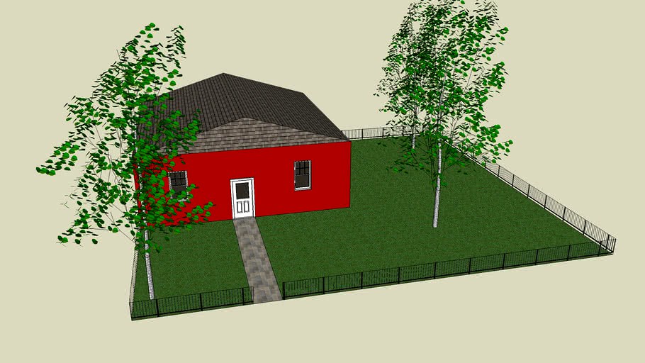 Detailed Suburban house 3d model