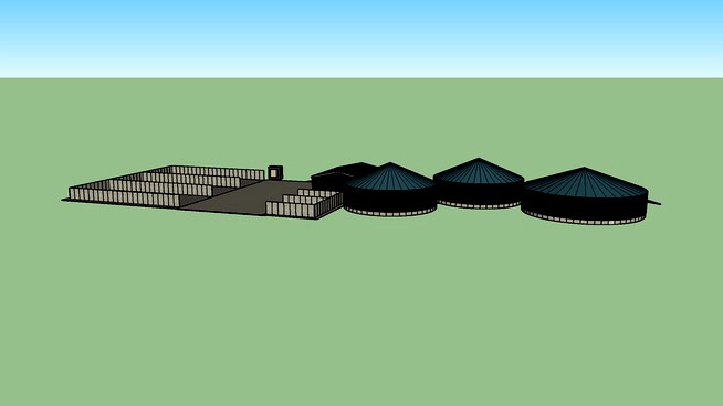 Anaerobic Digester - Bio Gas Plant 3d model