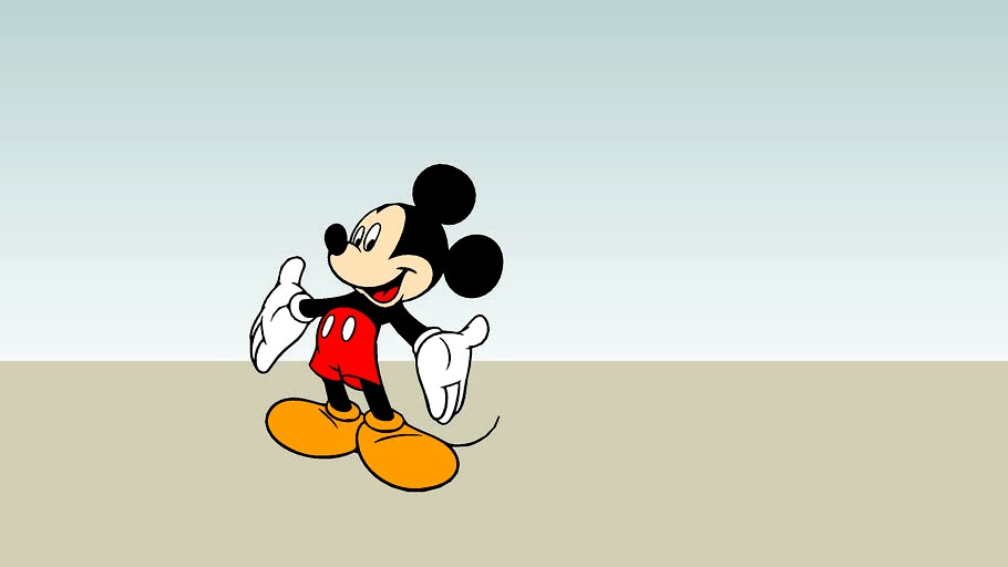 Mickey Mouse 2D 3d model