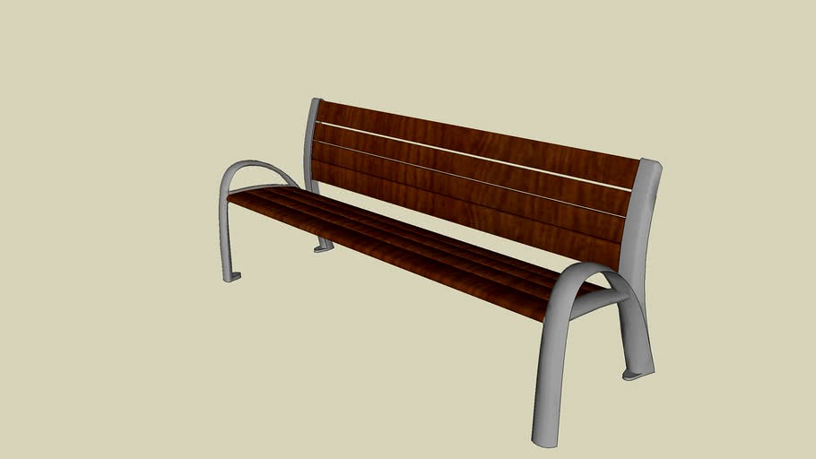 Forms+Surfaces Camber Bench, 6 foot, FSC 100% Ipé hardwood slats 3d model